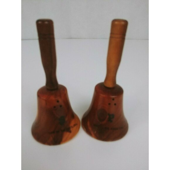 Unbranded | Kitchen | Vintage Salt And Pepper Wooden Bells Shakers Cave ...